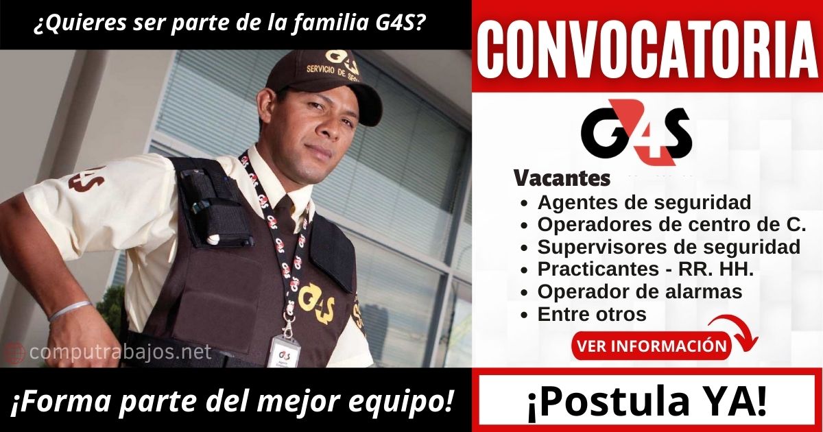 G4S cuenta con nuevas plazas para el sector SEGURIDAD - CompuTrabajos